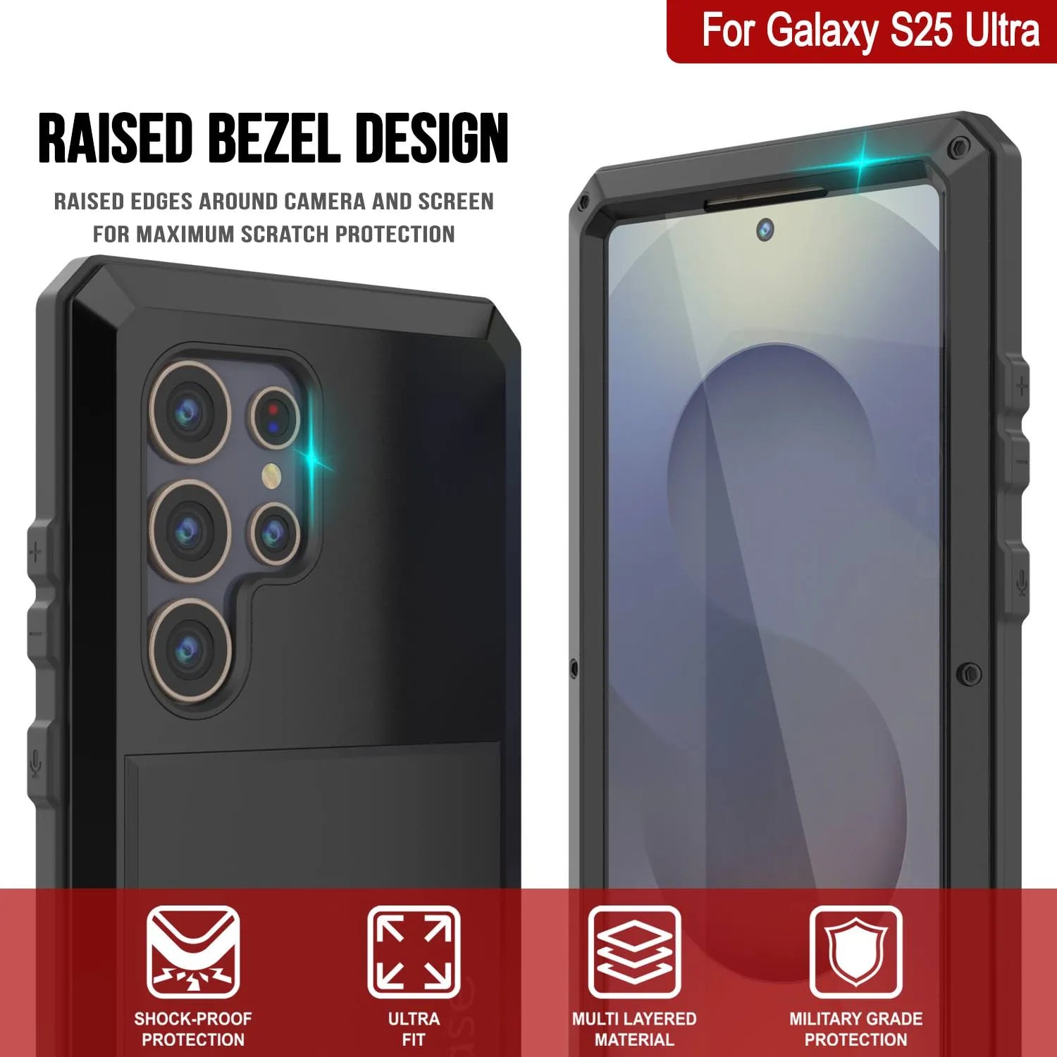 Galaxy S25 Ultra Metal Case, Heavy Duty Military Grade Armor Cover [sh ...