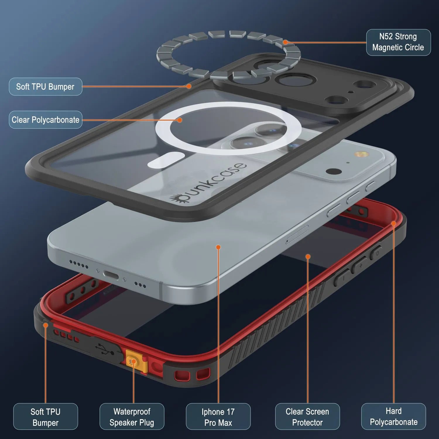 iPhone 17 Pro Max Waterproof Case, Punkcase [Extreme Mag Series] Armor ...